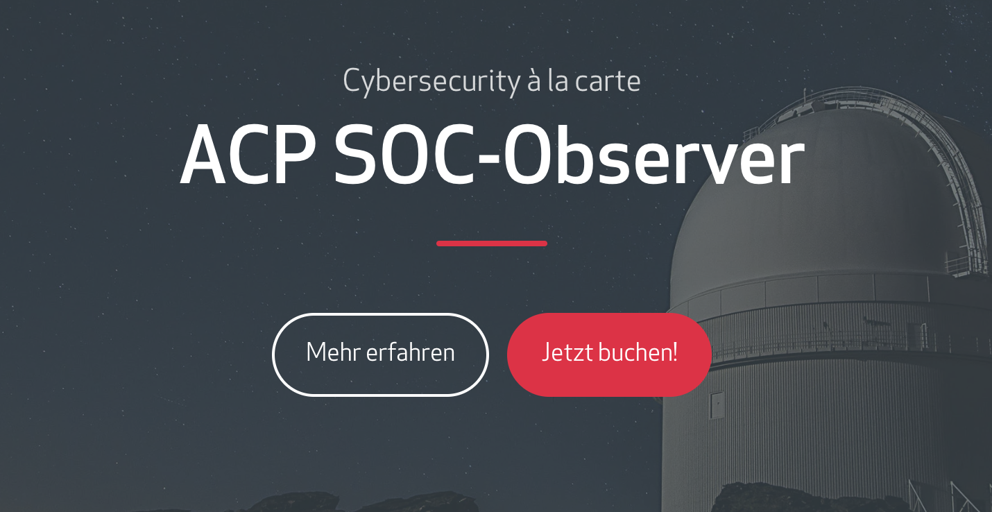 ACP SOC Observer | Cybersecurity à la carte